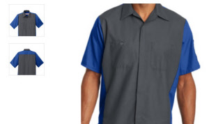 Work Shirt with an Embroidered Name Patch - Short Sleeve